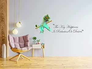 kaushiki collection Krishna ji Basuri Wall Sticker with Multi Colour ...
