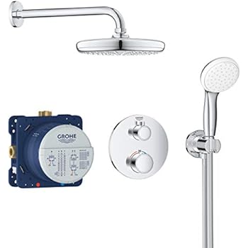 GROHE 34705000 Round Grohtherm Smart Control Perfect Set with Rain ...