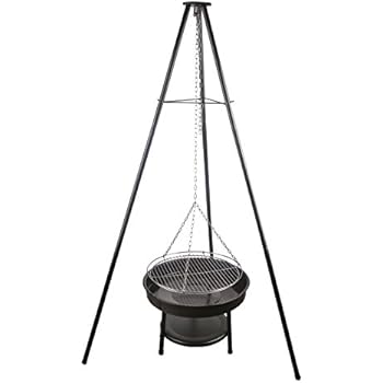 Tripod Hanging Barbeque Fire Bowl Fire Pit Outdoor Grill BBQ Charcoal ...