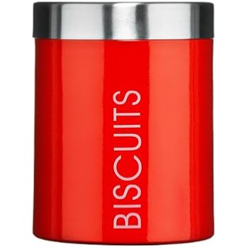 Round Biscuit Tin Red Enamel: Amazon.co.uk: Kitchen & Home
