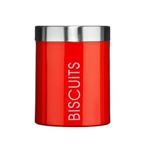 Round Biscuit Tin Red Enamel: Amazon.co.uk: Kitchen & Home