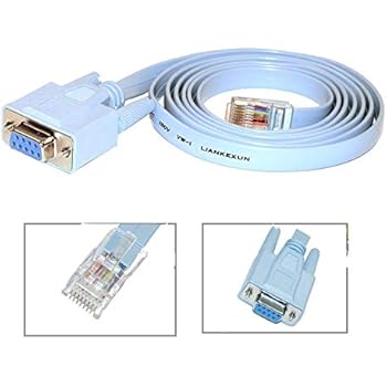 DAHSHA 9-Pin DB9 Serial RS232 Port to RJ45 Cat5 Ethernet LAN Rollover ...