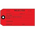 100 Pack Rejected Tag, Inspection Tag, Red 4-3/4" x 2-3/8" : Amazon.in ...