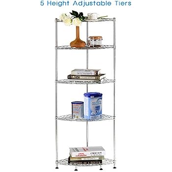 Premier Housewares 3-Tier Rubberwood Folding Corner Shelf Unit, 97 x 30 ...