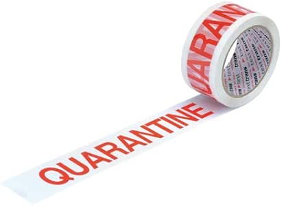 Printed Tape Quarantine Polypropylene 50mm x 66m Red on White [Pack 6 ...