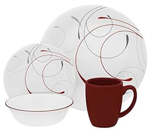 Corelle 16-Piece Vitrelle Glass Splendor Round Chip and Break Resistant ...