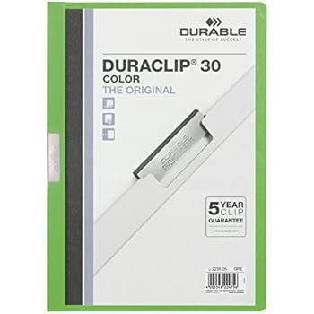 Durable DURACLIP 30 PVC Clip Folder, A4 Size - Black, Pack of 25 ...