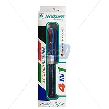 2 x Hauser Germany Multi Colour 4 In 1 Retractable Ballpoint Pen Black ...