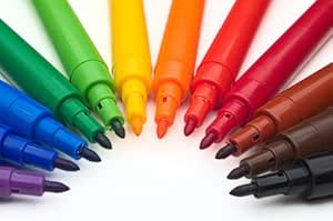 60 x Felt tip Colouring In Pens in 30 Assorted Colours WASHABLE ...