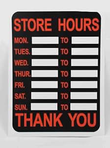 Opening Closing Hours Time Shop Window Door Sign Store Timings Board ...