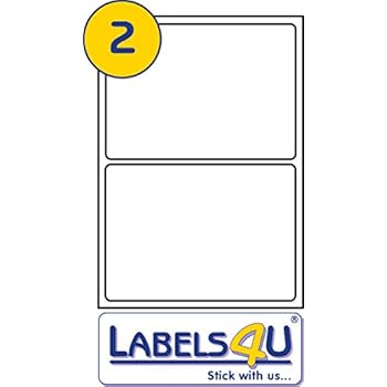 99 x 139mm Labels, 4 Labels Per Page/Sheet x 500 A4 Sheets, Labels4u ...