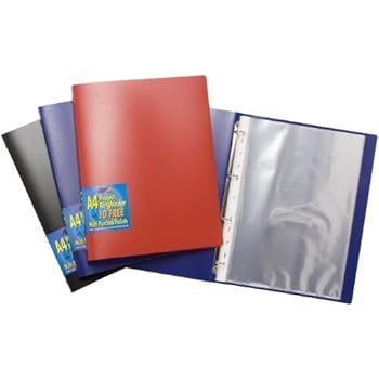 A4 Project 4 Ring Binder Ringbinder Folder + 10 Free Clear Plastic ...