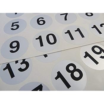 Silver 40mm Round Consecutive, Sequential Number Sequence Labels ...
