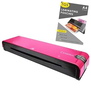A4 Pink Laminator Machine with 25 TQS Laminating Pouches: Amazon.co.uk ...