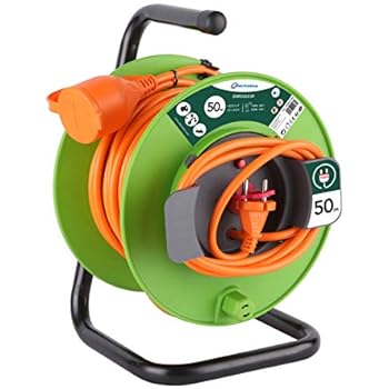 Rallonge électrique Cable 25m sur enrouleur + 4 prises avec sécurité ...