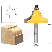 Yonico 13166q - Round Over Edge Forming Router Bit, Radius: 1/2" - 1/4 ...