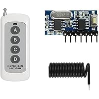 ROBOWAY 433Mhz Universal Wireless Remote Control Switch DC 12V 1CH RF Relay Receiver Module with ...