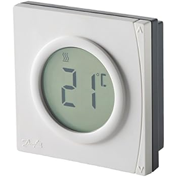 Danfoss RET1000B Dial Room Thermostat Battery Powered White: Amazon.co ...