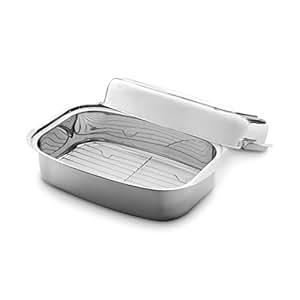 Stainless Steel Roaster 36x24x9.6 cm, 7.2L, Induction Roasting Tin with ...