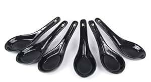 Chinese Soup spoons black set of six: Amazon.co.uk: Kitchen & Home