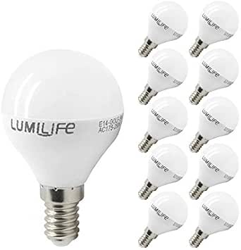 LUMiLiFE 5W E14 LED Golf Bulb - 10 Pack - Dimmable - Warm White ...