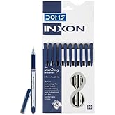 Doms Inxon Blue Ball Pen| 0.7mm | Soft Rubberized Grip| PACK of 10 Blue ...