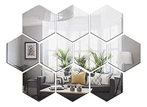 Buy Wall1ders Acrylic 10 Hexagon Mirror Wall Stickers, Mirror Stickers ...