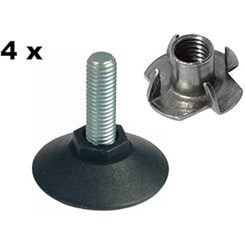 Pack of 10 Heavy Duty Adjustable feet, Screw in feet M12 x 40mm - Fixed ...