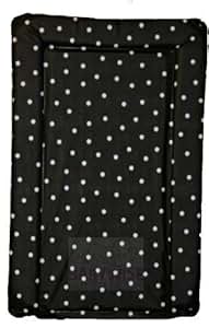 SUPER SOFT PADDED WATERPROOF BABY CHANGING MAT - BLACK WITH WHITE SPOT ...