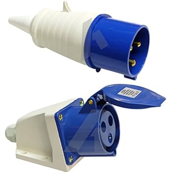 MK Commando K9201 Angled Socket Outlet 16 Amp 2P+E 200-250 Volt (IP44 ...