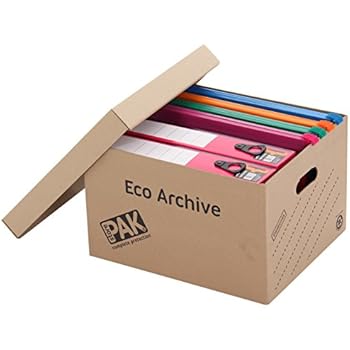 5 Star Office Storage Box for 5 A4 Lever Arch Files Red on Brown [Pack ...