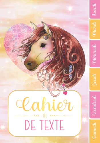 CAHIER DE TEXTE: Cheval avec coloriages Chevaux Mandalas étoiles ...