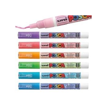 POSCA PC-3ML GLITTER PAINT MARKER - FULL RANGE SET of 7 Pens: Amazon.co ...