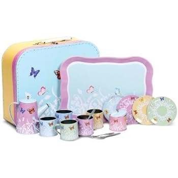 Fairy Tale PICNIC BASKET and Tea Set for Kids (32 Piece China Tea Set ...
