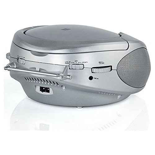 Alba Portable CD Radio Boombox – Silver – Search Electronics