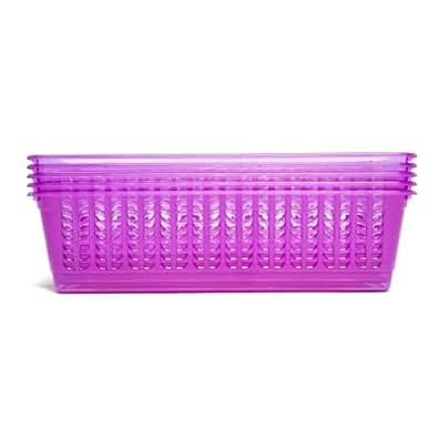 Whatmore Pack Of 5 Small Purple Plastic Handy Storage Baskets: Amazon ...