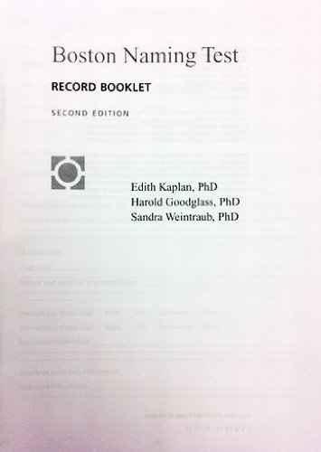 Buy Boston Diagnostic Aphasia Examination: Boston Naming Test (Books ...