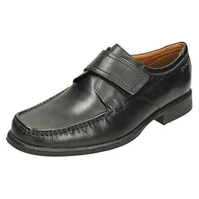 Clarks Men's Velcro Moccasin Shoes Huckley Roll Black Leather: Amazon ...