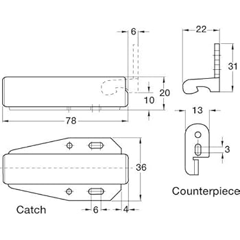LOFT DOOR TOUCH CATCH Hatch Push - Attic/Cupboard Latch c/w fitting ...