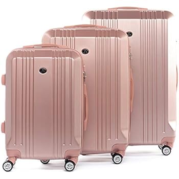 AmazonBasics Valise de voyage à roulettes pivotantes, Bleu clair, Lot ...