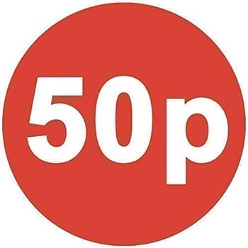 Audioprint Ltd. 100 Pack of 50p Price Stickers 30mm Red: Amazon.co.uk ...