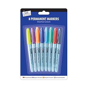 Pack Of 8 Coloured Permanent Markers: Amazon.co.uk: Office Products