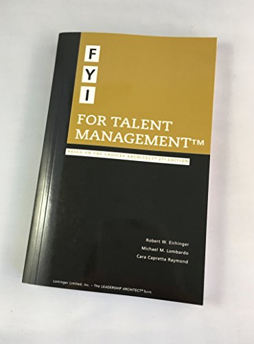 Amazon.in: Buy FYI For Talent Management: The Talent Development ...
