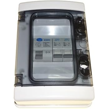 garage consumer unit IP65 4 way fuse box fitted with RCD 63amp 30ma ...