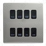 Stainless Steel Customised Kitchen Grid Switch Panel with White ...