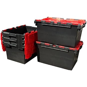 5 x Large Plastic 80 Litre Heavy Duty Storage Boxes (71 x 46 x 36.8cm ...