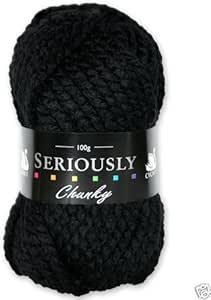 Cygnet SERIOUSLY CHUNKY Knitting Acrylic Yarn / Wool 100g - 217 Black ...