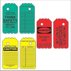 Scaffold Tag Kit- 6 Disposable Tags- 10 Red Tags, 10 Green Tags, 10 ...