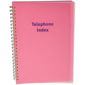 Telephone index address book spiralbound multicoloured pages A5: Amazon ...