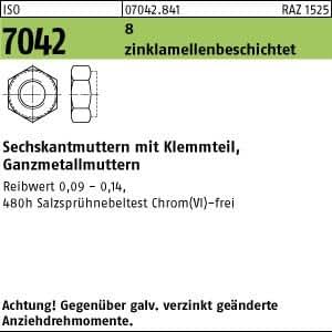 ISO 7042 8 M 8 Flzn/NC/TL/X 480h/Flzn VE = S Hex Nuts Pack of 500 ...
